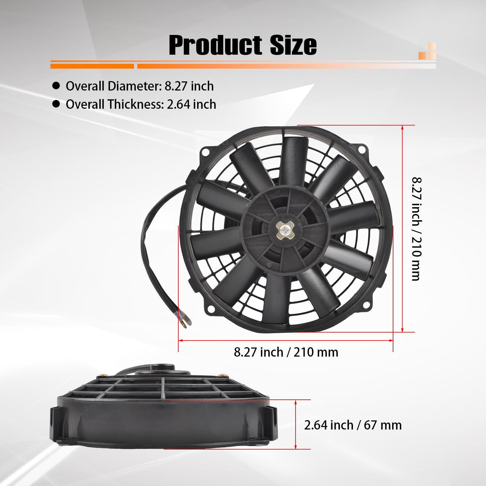 Snapklik.com : Higehio 7 Inch Universal Slim Fan Push Pull Electric ...