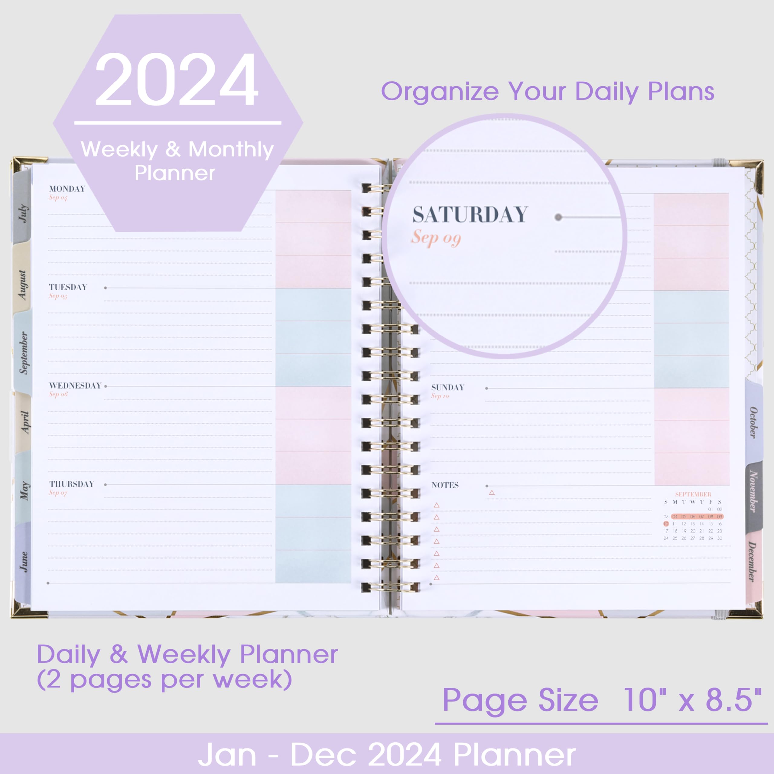Snapklik.com : 2024 Planner - Weekly & Monthly Planner 2024