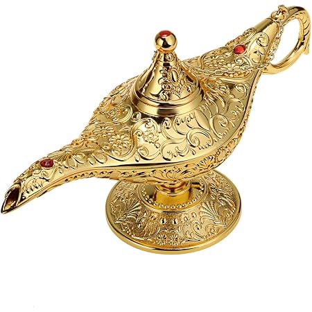 Amazon.com: Honoro Vintage Legend Aladdin Magic Genie Lamp - Metal ...