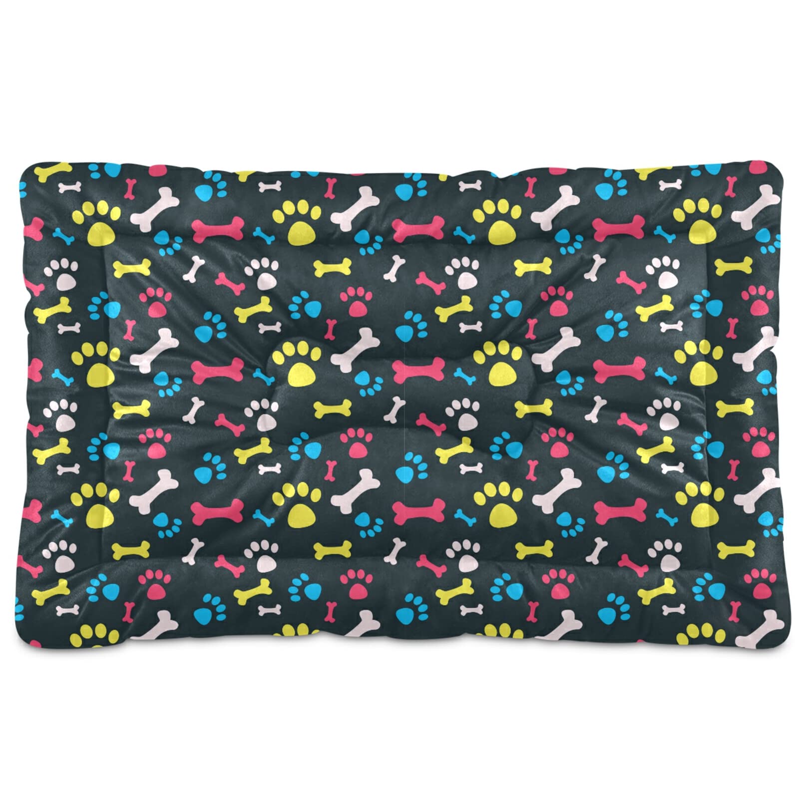 Colorful Paw Prints And Bones