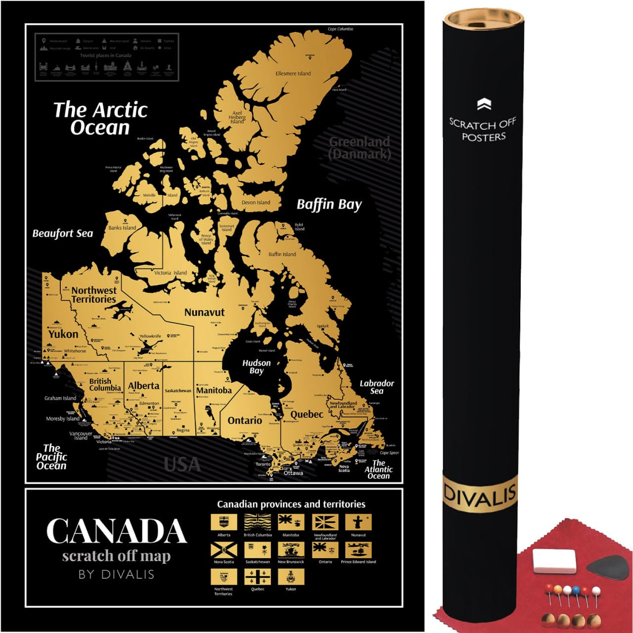 Amazon.com: Scratch off Map of Canada - Large Scratchable Canada Map ...