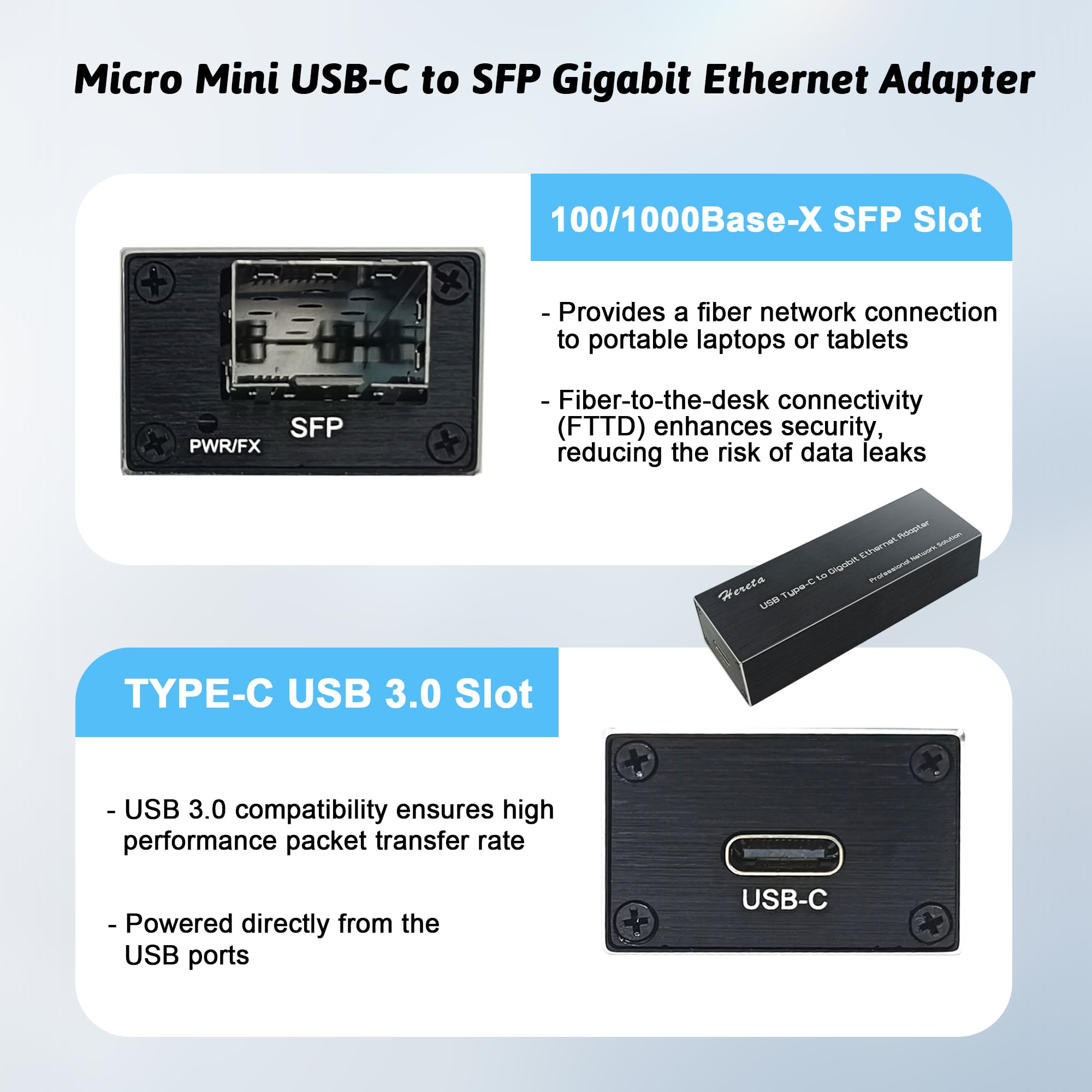 Snapklik.com : Hereta Mini USB 3.0 To SFP Gigabit Ethernet Adapter ...