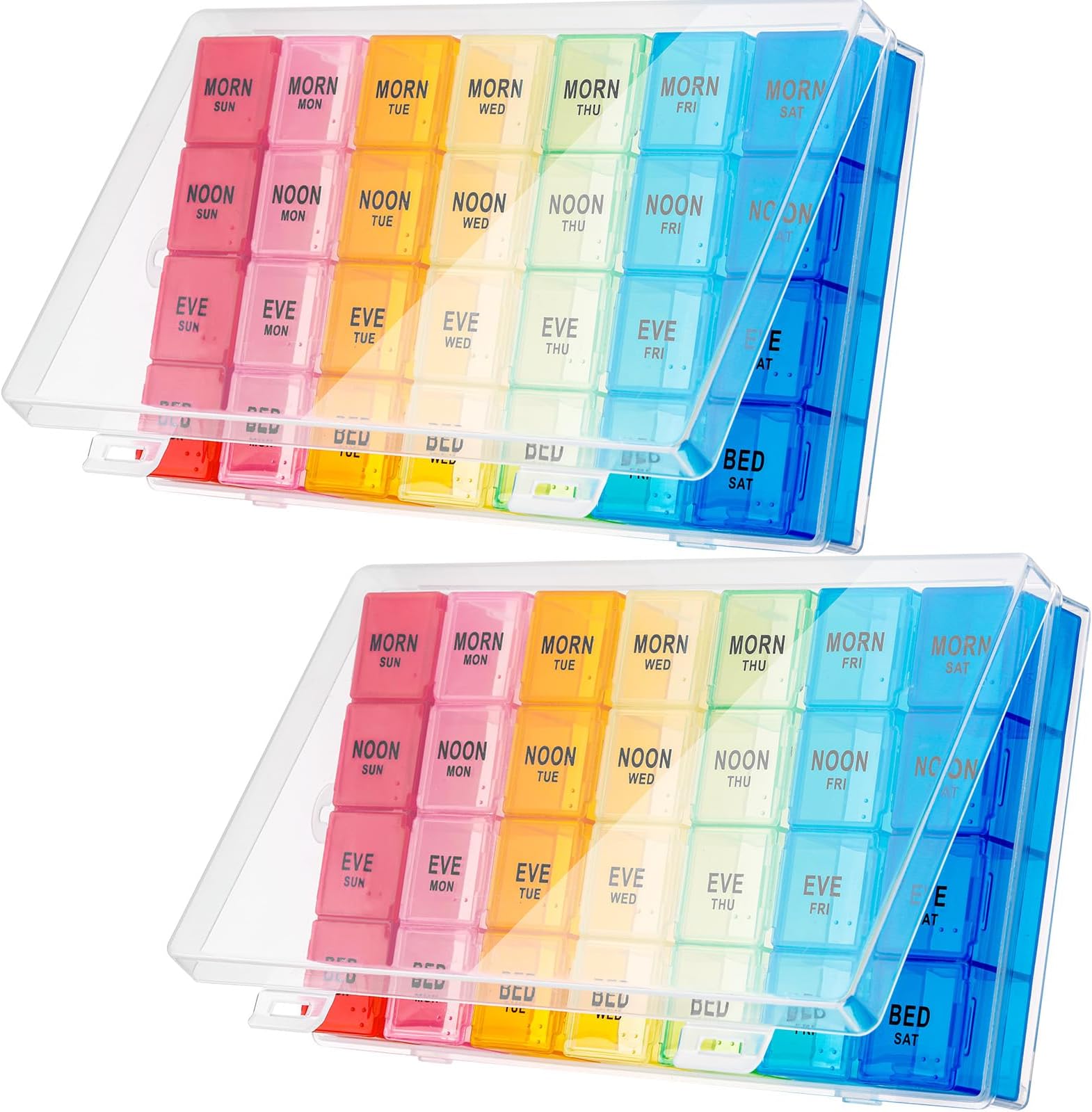 Amazon.com: Dandat 3 Pack Weekly Pill Organizer 4 Times a Day Large 7 ...