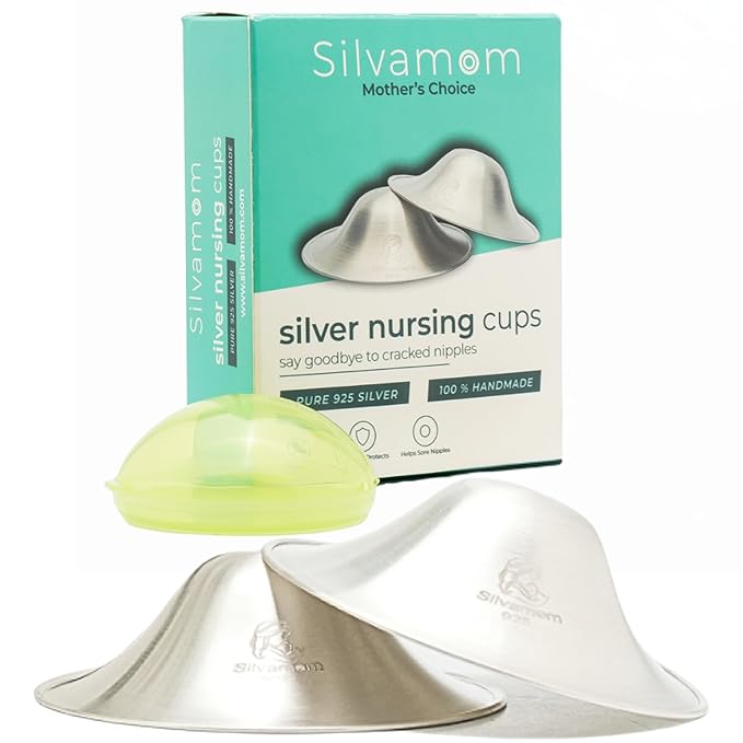 Amazon.com : Silvamom Silver Nursing Cups - Reusable 925 Silver Nursing ...