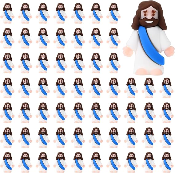 Amazon.com: Bememo 100 Pcs Jesus Toys Original Design Mini Rubber ...
