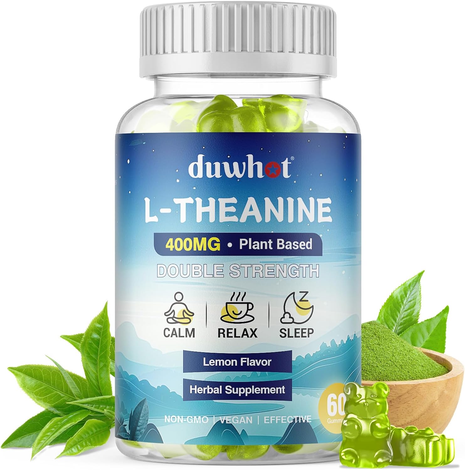 Amazon.com: duwhot L-Theanine Gummies 400mg, Chewable Theanine ...