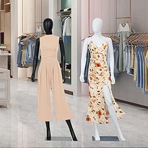 Amazon.com: kinbor White Female + Black Female Mannequin - 2 Pieces ...