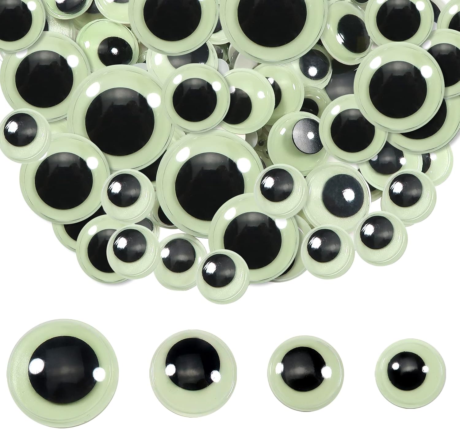 Amazon.com: TOAOB 100pcs Glow in The Dark Wiggle Googly Eyes Self ...