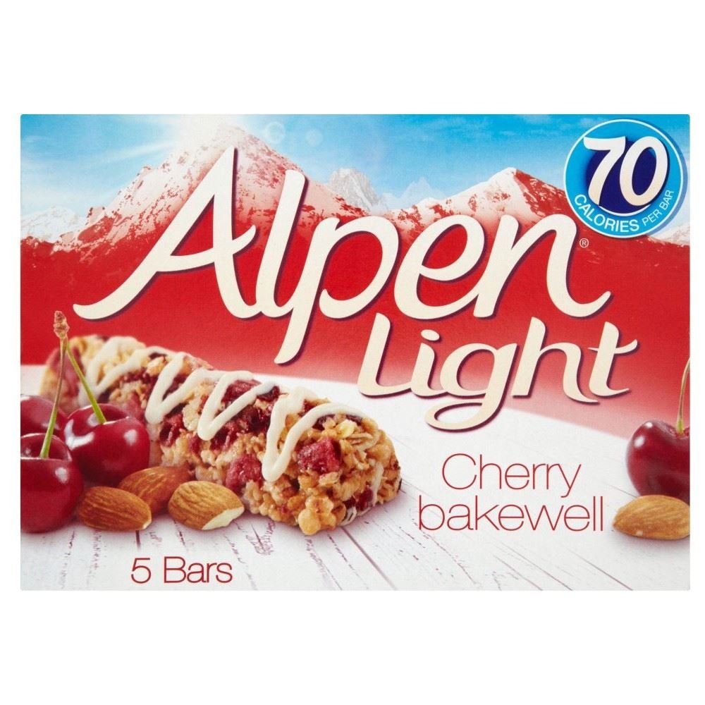Amazon.com : Alpen Light Cherry Bakewell Bars (5x19g) - Pack of 6 ...