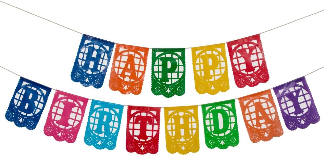 Amazon.com: Paper Full of Wishes I Plastic Mexican Papel Picado Banner ...