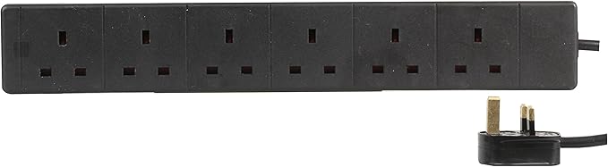 PRO ELEC pl11242 13 A 1 m 6 Way Gang Power Mains Extension Lead Cable ...
