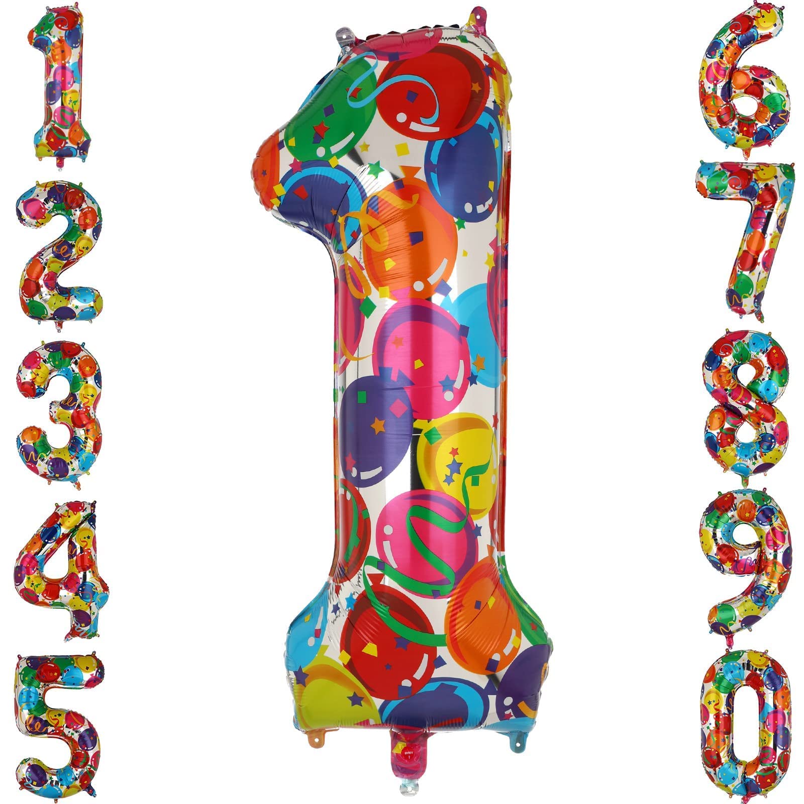 Amazon.com: Large Rainbow Number 1 Foil Balloons 40 Inch Helium Big ...