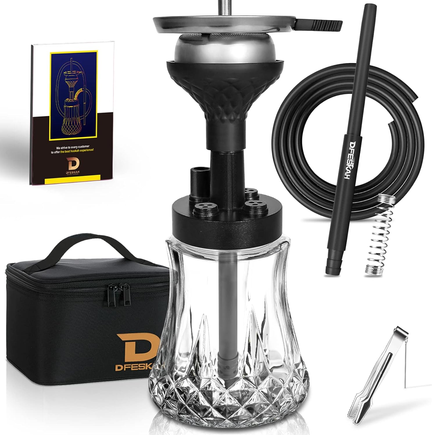 DFESKAH Mini Shisha Set, Klein Hookah Komplett Alu, to go Paket ...