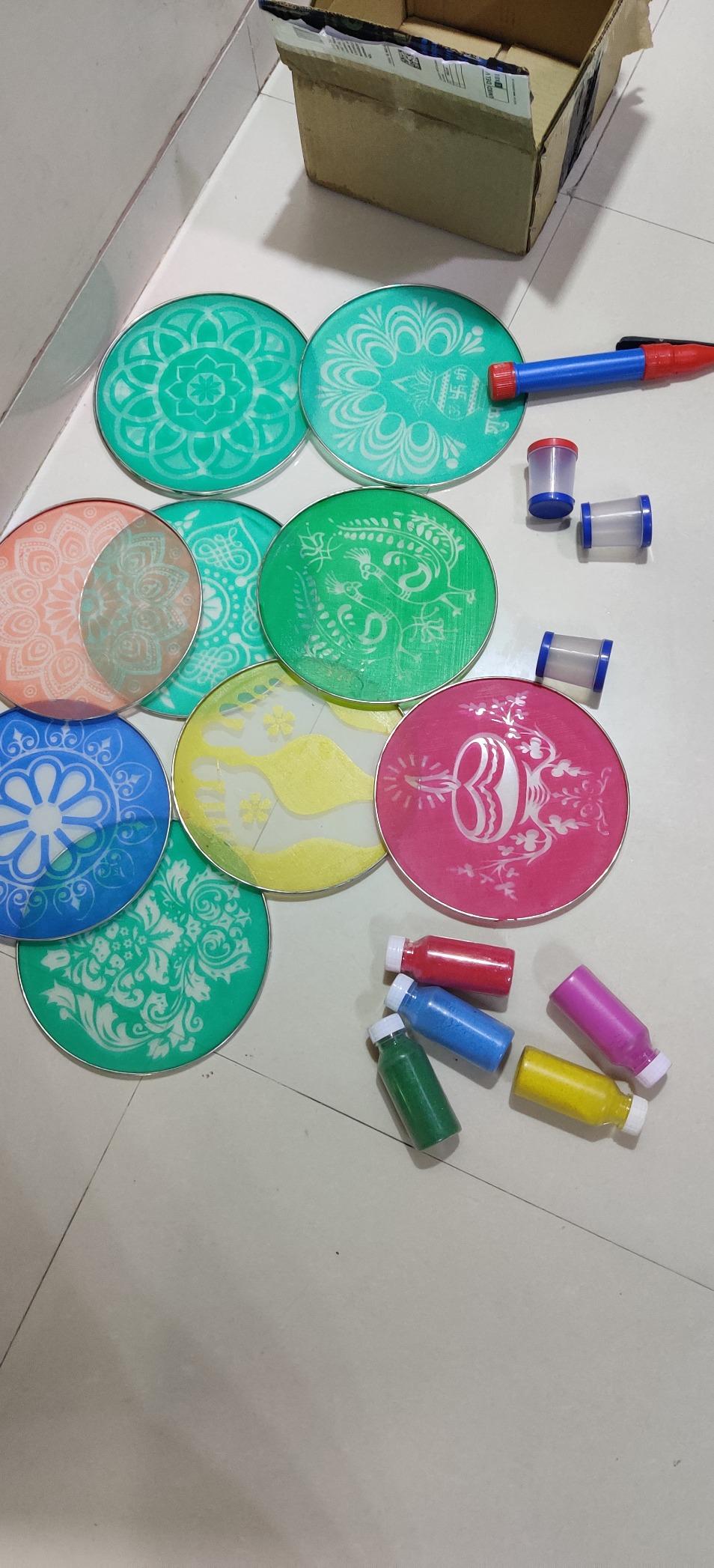 Buy PRANSUNITA Complete Rangoli Making Tool Kit- Includes 10 pcs ...