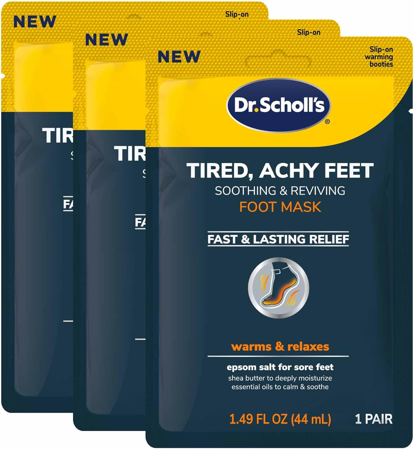Amazon.com: Dr. Scholl's® Tired, Achy Feet Soothing & Reviving Foot Mask, 3 Pair, Warming ...