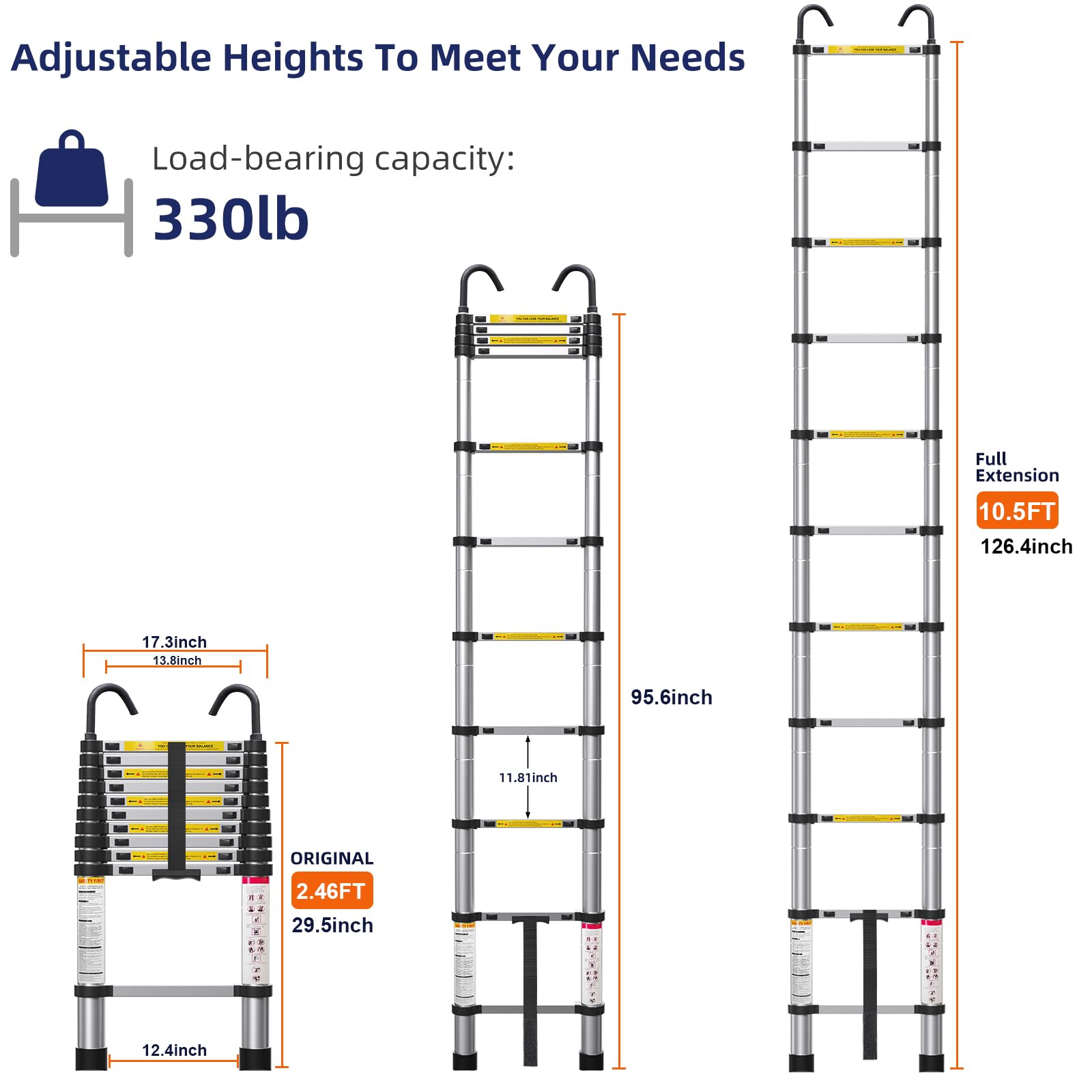 5m Telescopic Ladder Telescoping Extension Ladder,Stainless Steel ...
