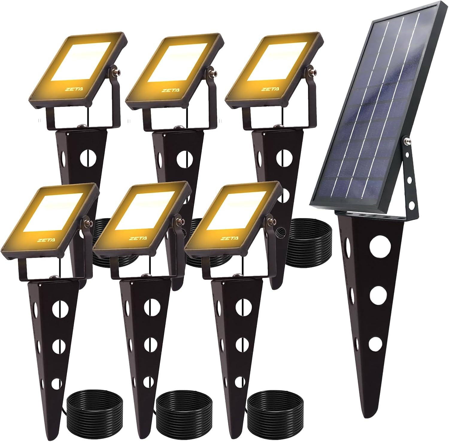 Mii-PWR Solar Spotlights Outdoor Waterproof, Zeta 6-in-1 Spot Lights ...