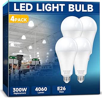300W Equivalent LED Light Bulb, Super Bright 4060 Lumen 5000k Cool ...