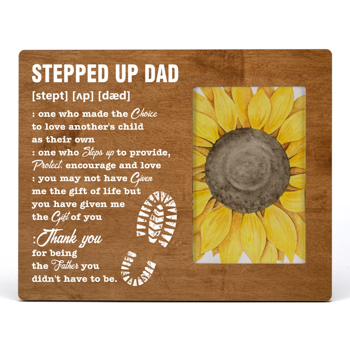 Amazon.com - HOIJAUMAI Stepfather Wood Picture Frame Gift, Stepped up ...