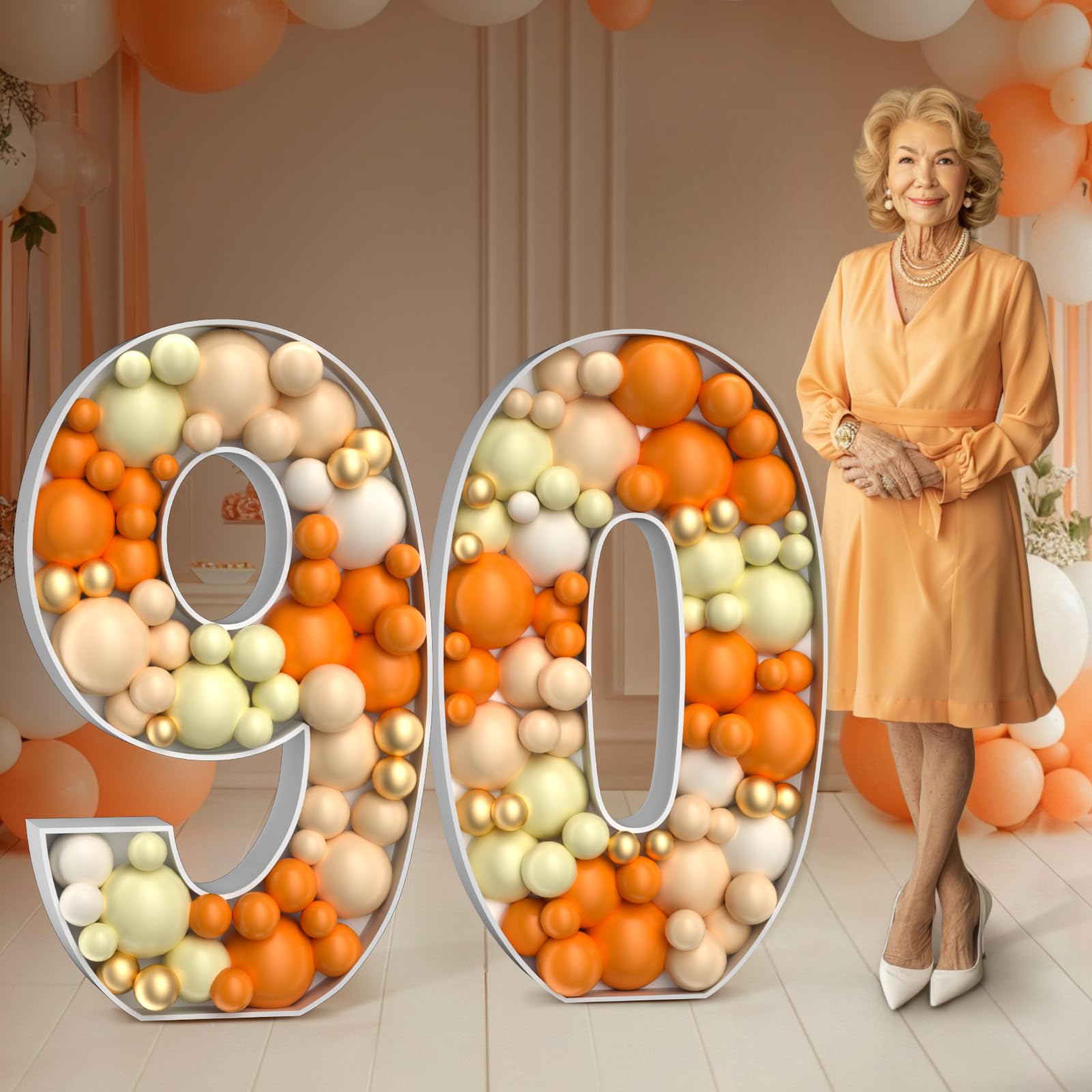 Snapklik.com : Mosaic Numbers For Balloons 4FT: Large 90th Birthday ...