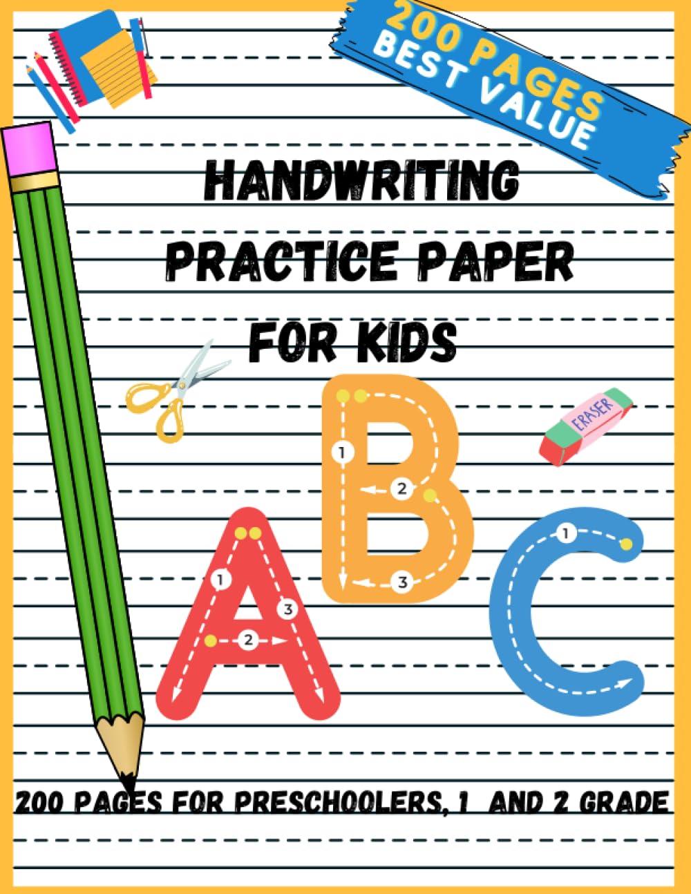 Amazon.com: Handwriting practice paper for KIDS: Blank 200-Page ...