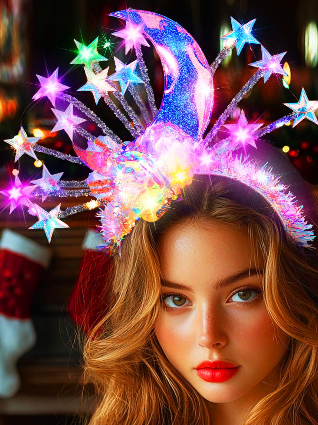 Amazon.com: Urieo LED Headbands Light Up Star Headband Glowing Moon ...