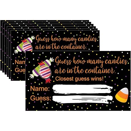 Amazon.com: FaCraft Halloween Guess How Many Candies Games,36pcs ...