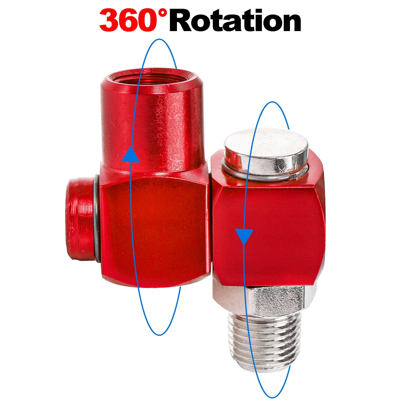 Snapklik.com : 4 Pack NPT 360 Degree Swivel Air Hose Fittings, 1/4 Inch Aluminum Male And Female ...