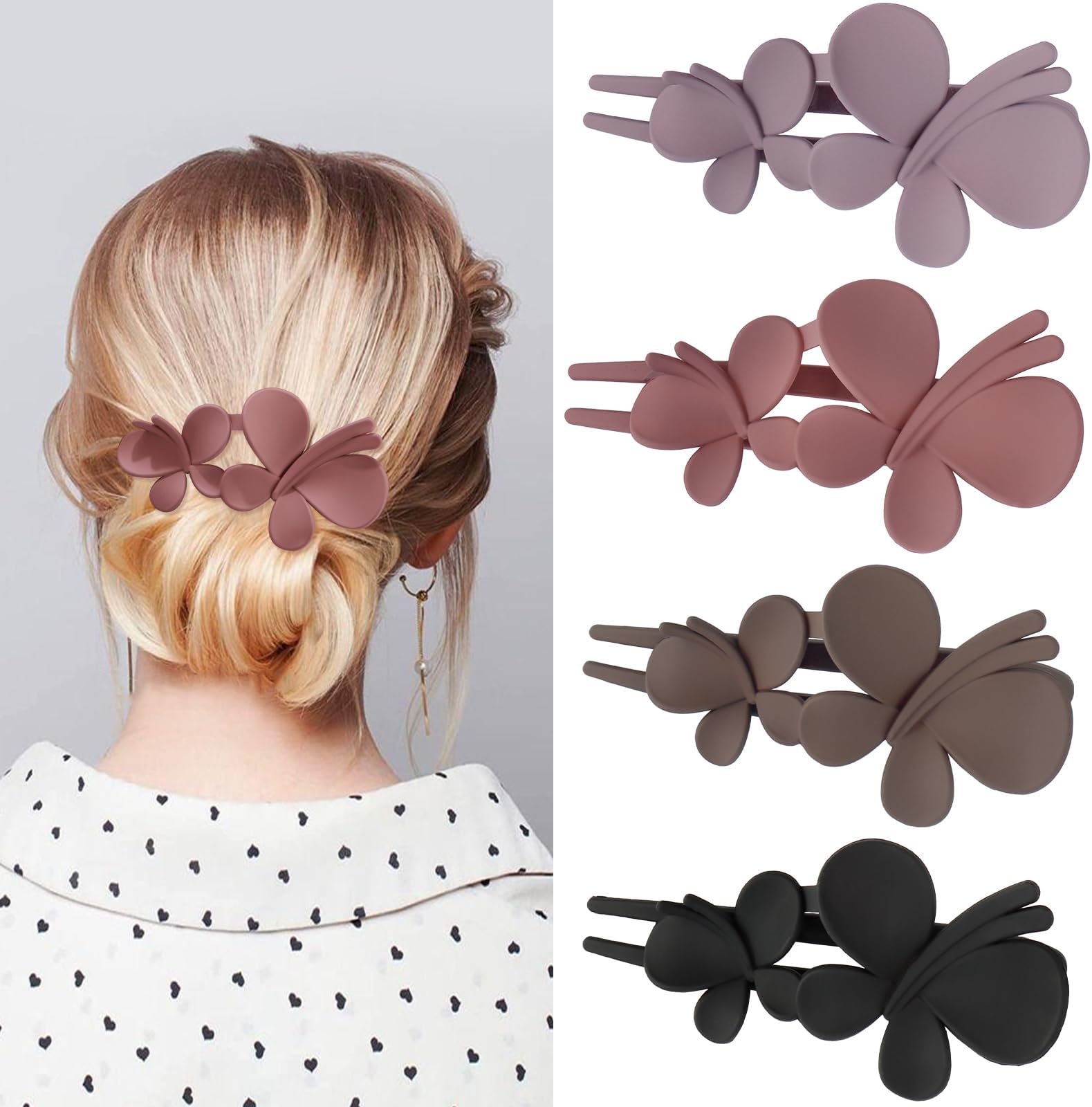 Amazon.com : Tihebax Women's Butterfly Alligator Hair Clips - 4Pcs Duck ...