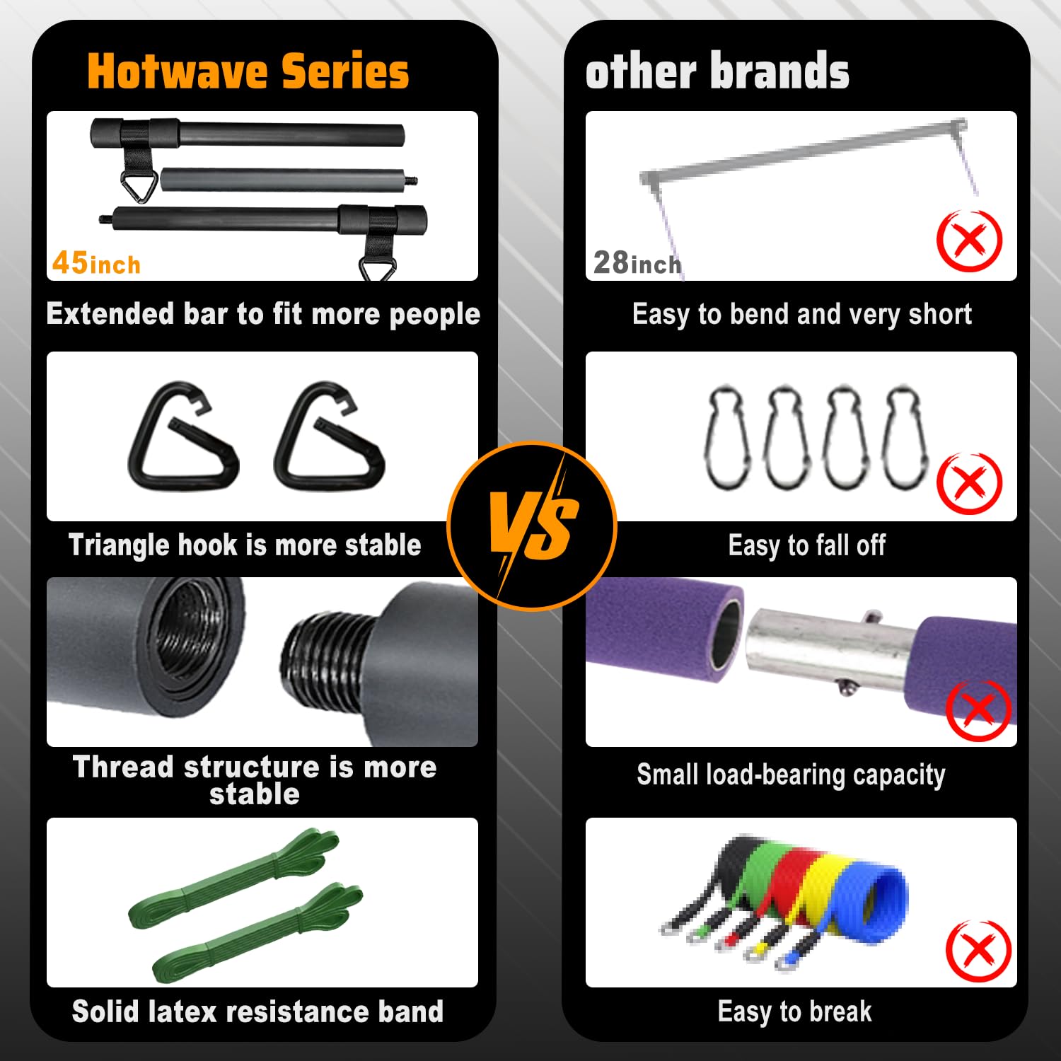 Snapklik.com : Resistance Band Bar,Portable Plus Length Strength ...