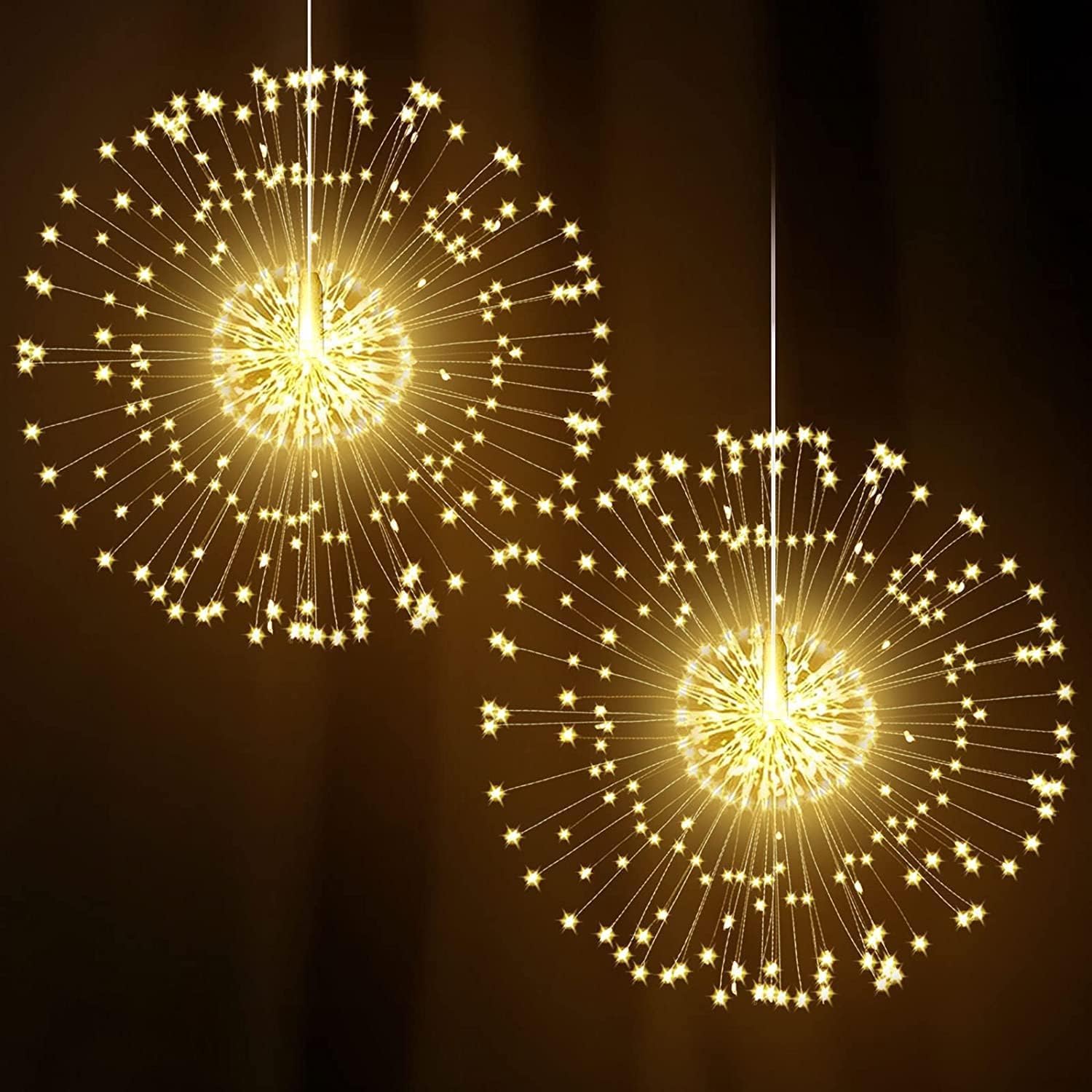 2 Pack Solar Firework Lights 400 LED Warm White Solar Lights Outdoor ...