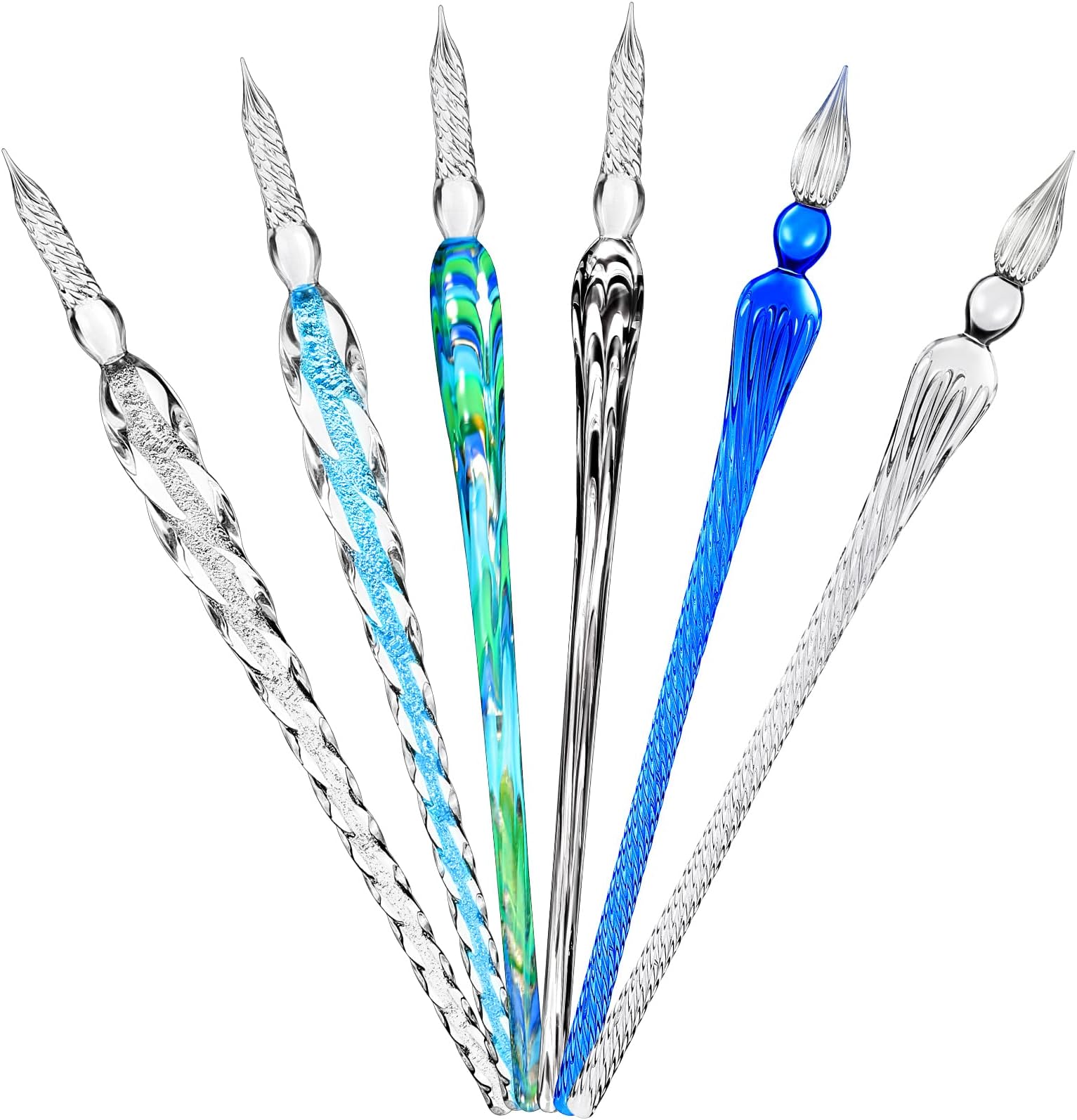Amazon.com : Zonon 6 Pcs Handmade Glass Dip Pen Crystal Glass Signature ...