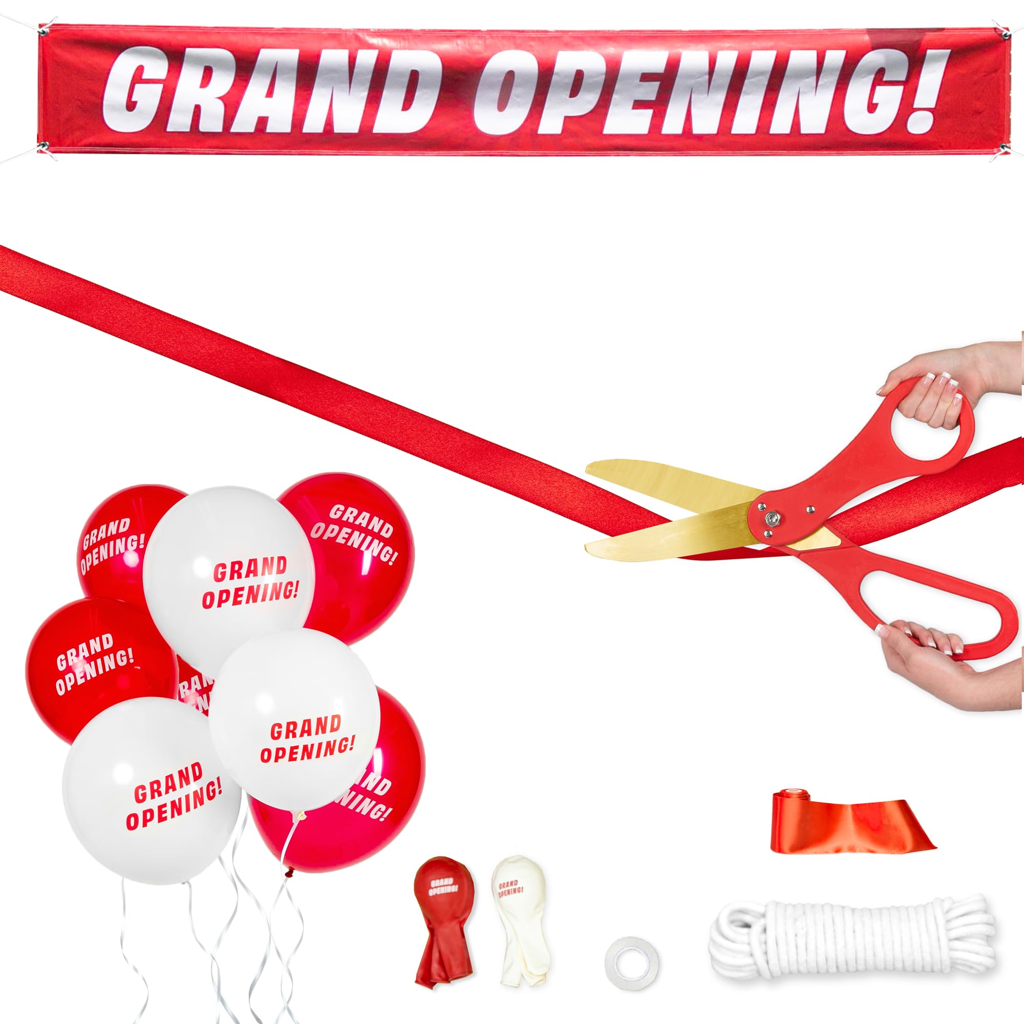 Amazon.com: Crutello Ribbon Cutting Ceremony Kit - 21" Giant Red ...