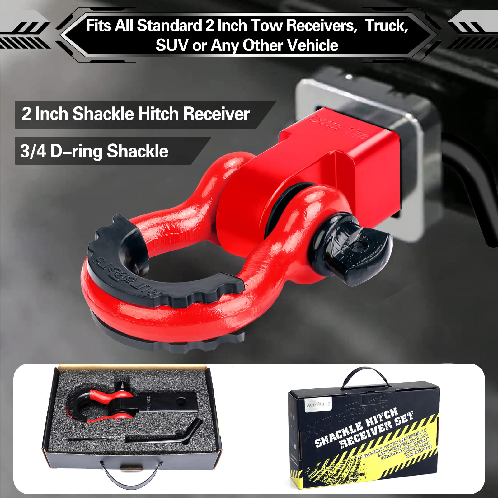 Snapklik.com : AUTOBOTS Shackle Hitch Receiver 2", 45,000 Lbs Break ...