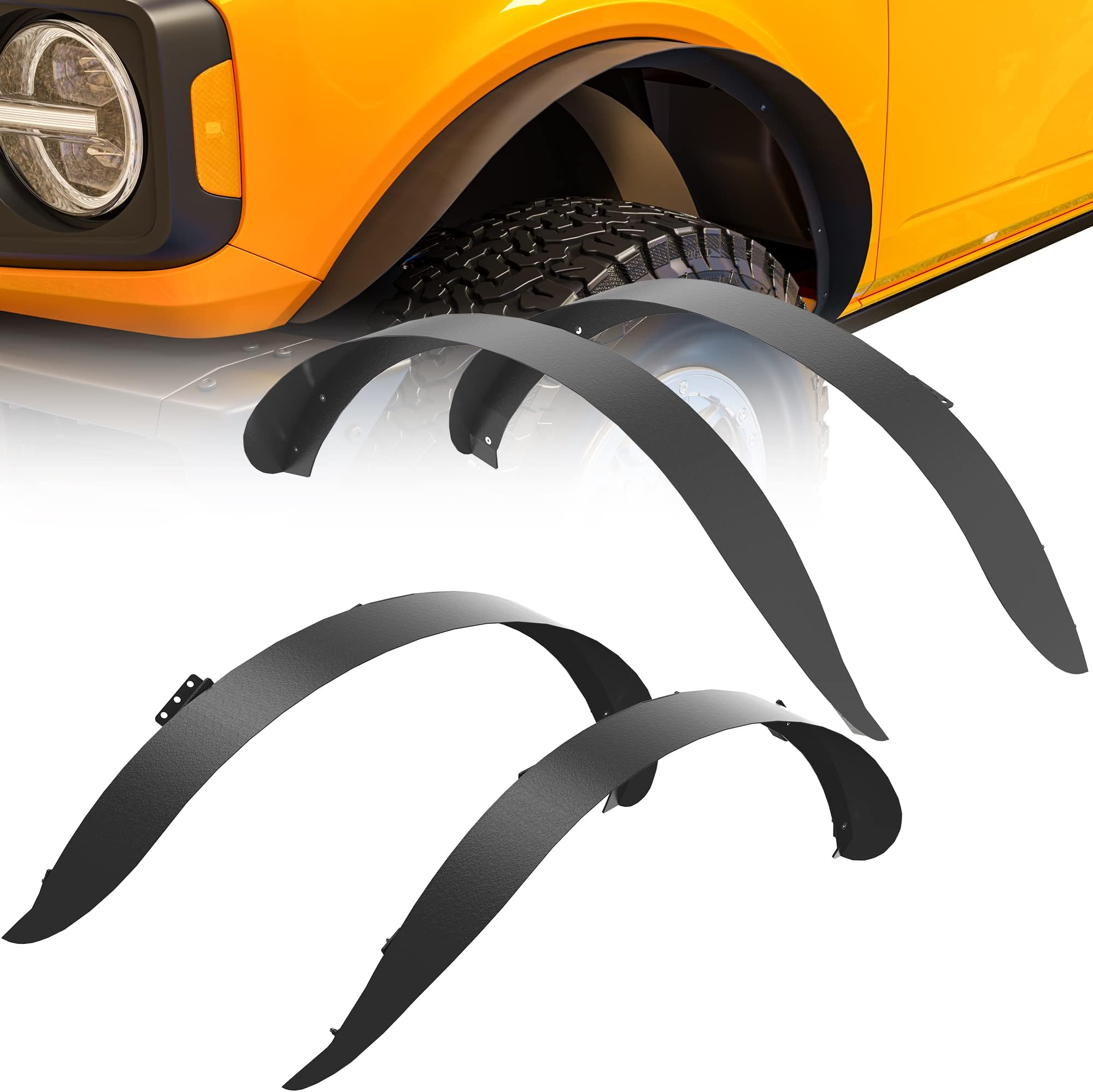 Amazon.com: OEDRO Steel Front & Rear Fender Flares Compatible with 2021 ...