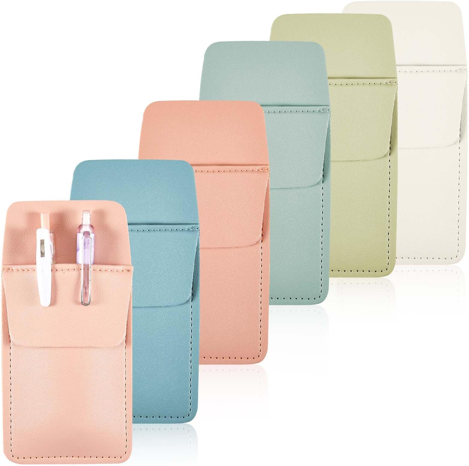 Amazon.com : Jetec 6 Pcs Pocket Protector for Men Women Faux Leather ...