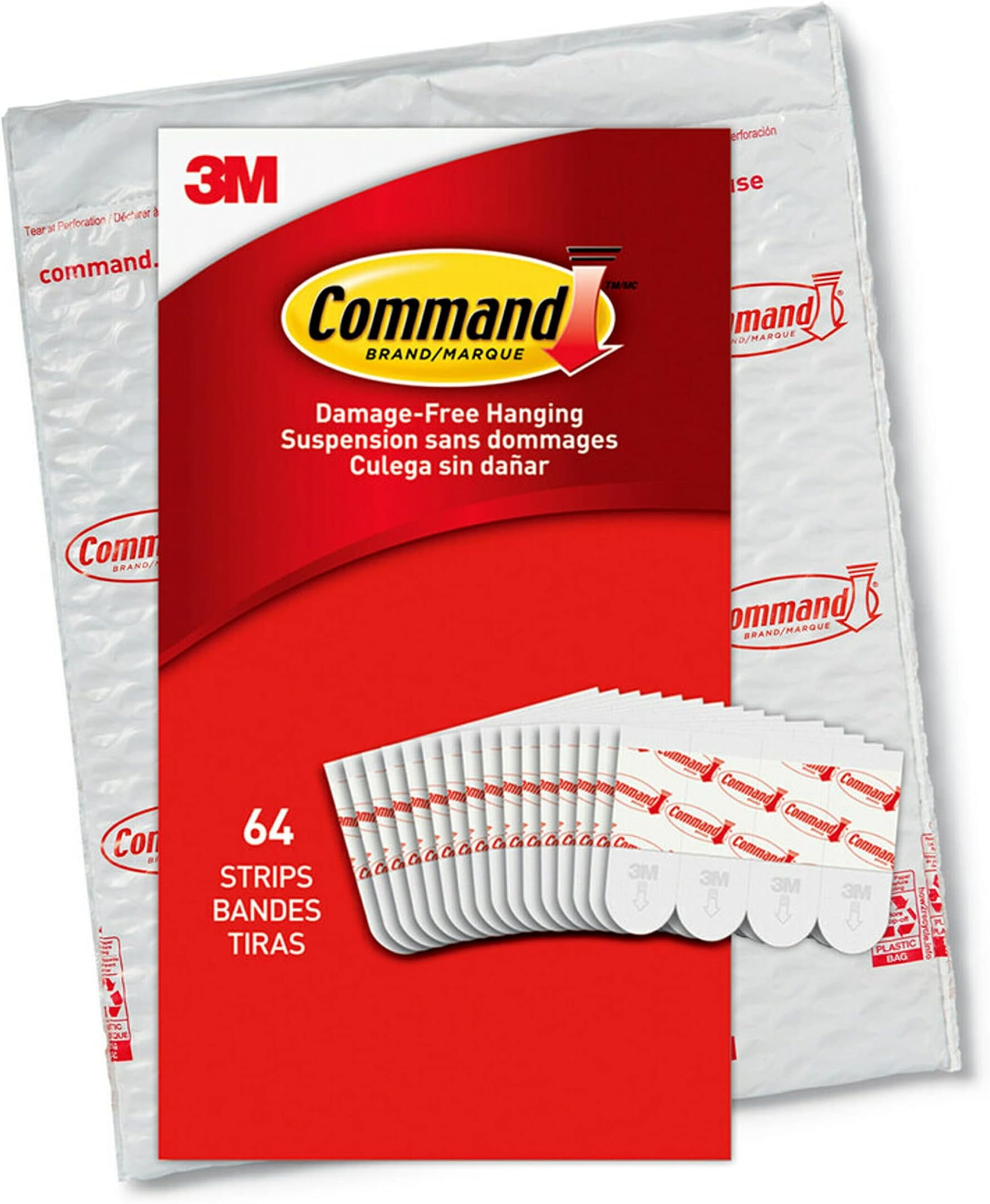 Command Small Refill Adhesive Strips, Damage Free Hanging Wall Adhesive ...