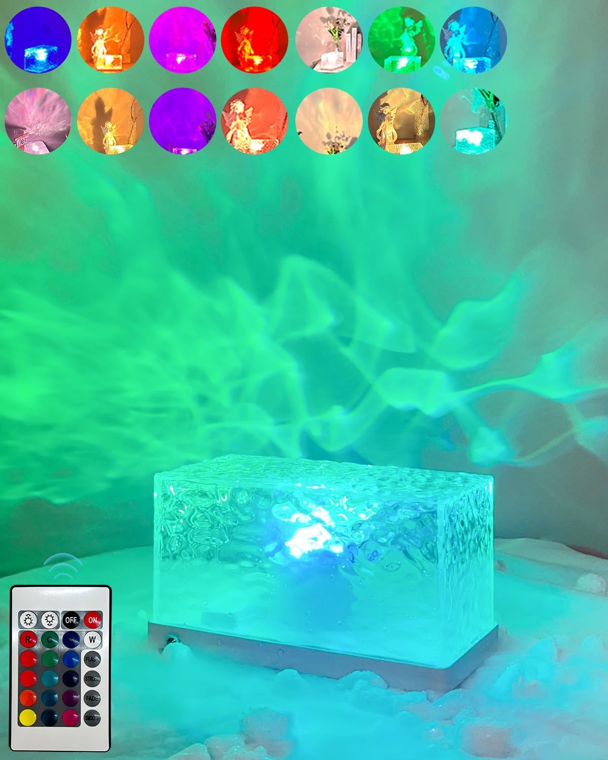 Amazon.com: KIANDQU Rotating Water Wave Lamp Projector,Ocean Wave Light ...