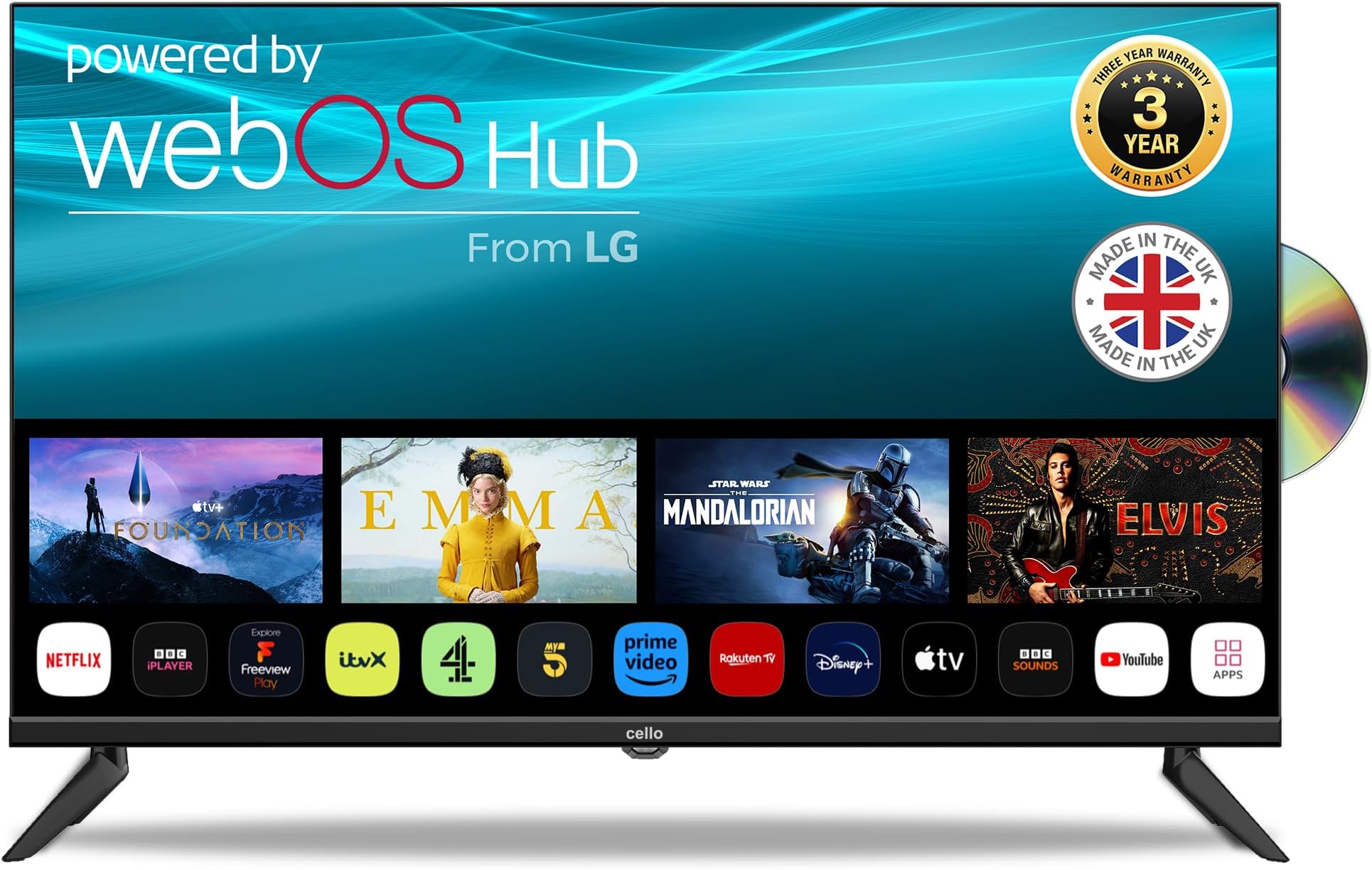 Bush 32 Inch Smart Full HD HDR LED TV/DVD Combi - 1080p Resolution ...