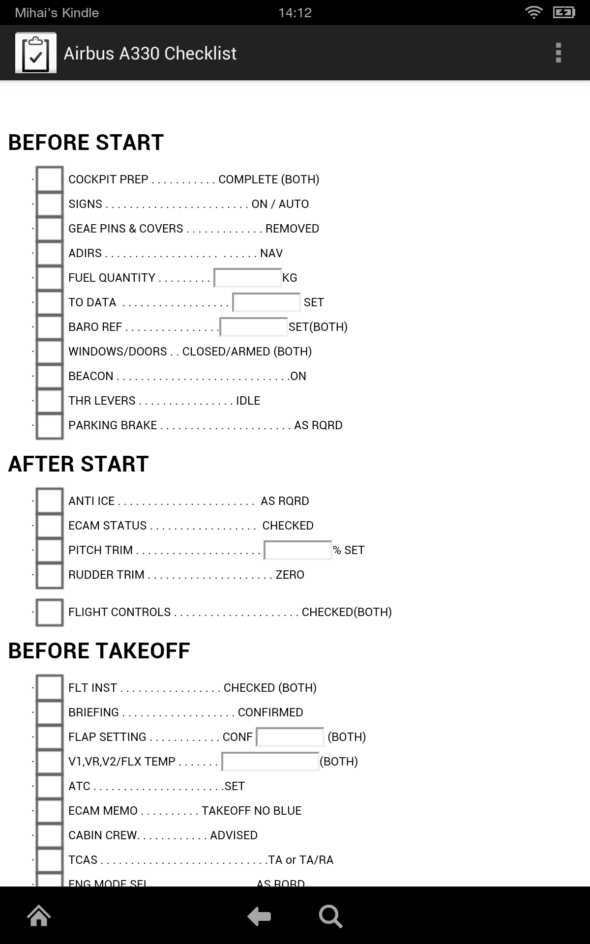 Airbus A330 Checklist AdsFree - Application sur Amazon Appstore