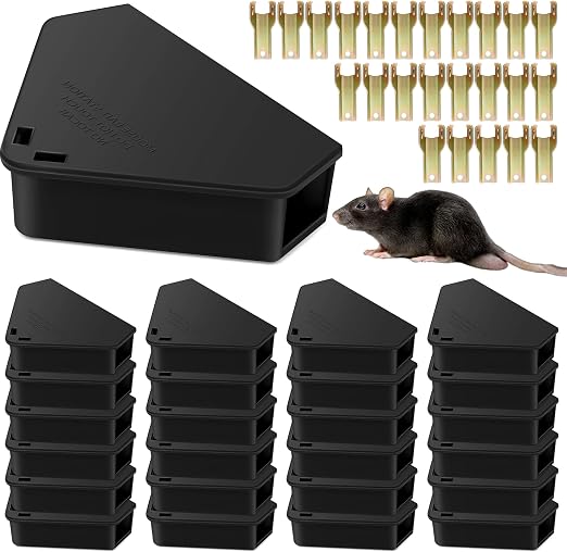 Amazon.com : 24 Pack Mice Bait Stations with Keys, Triangle Mouse ...