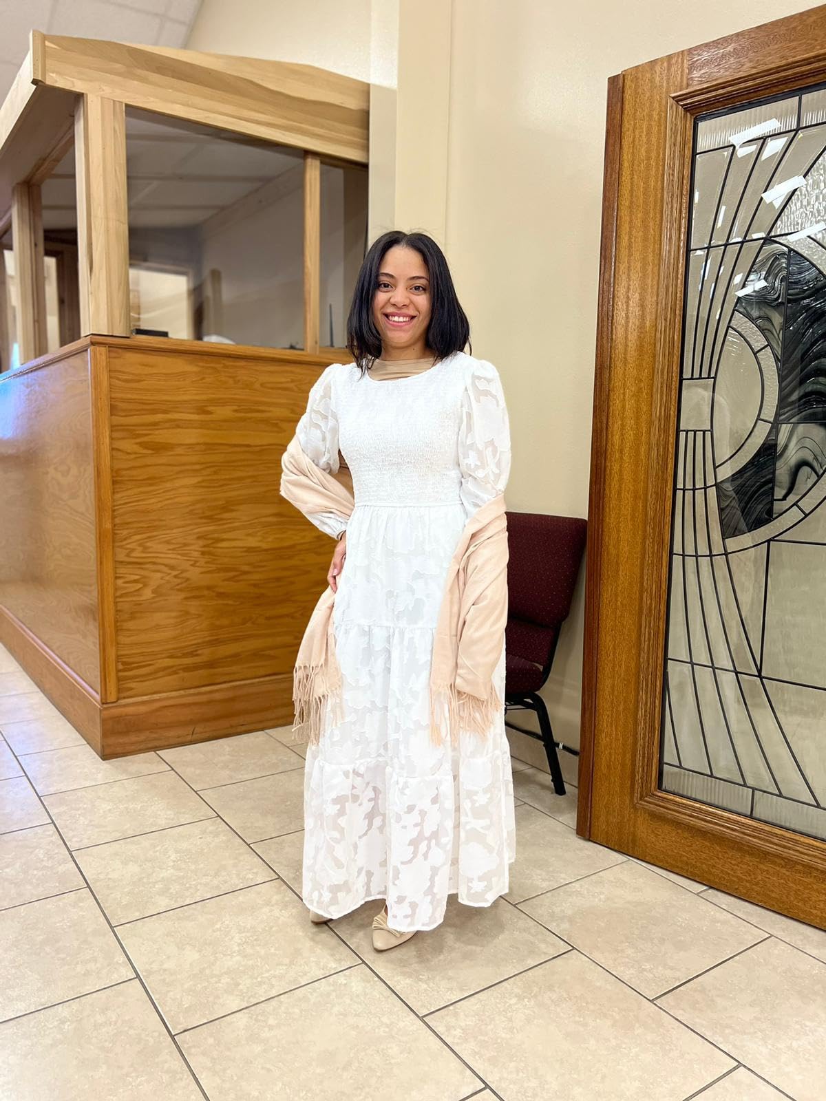 MEROKEETY Womens 2024 Long Sleeve Smocked Dress Crewneck Floral ...