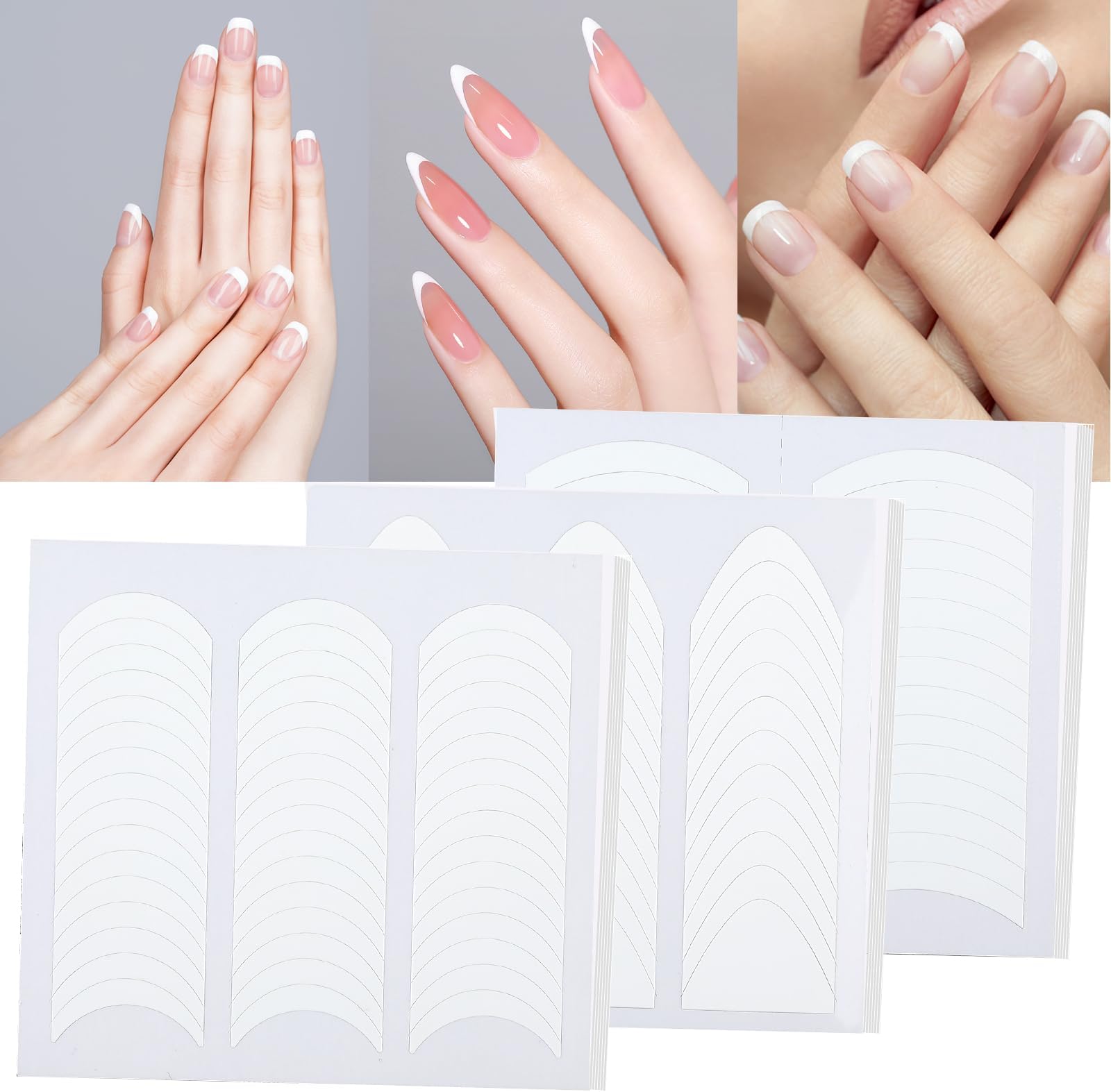 Amazon.com: MOLILON 1185pcs French Tip Nail Guides Nail Stickers French ...