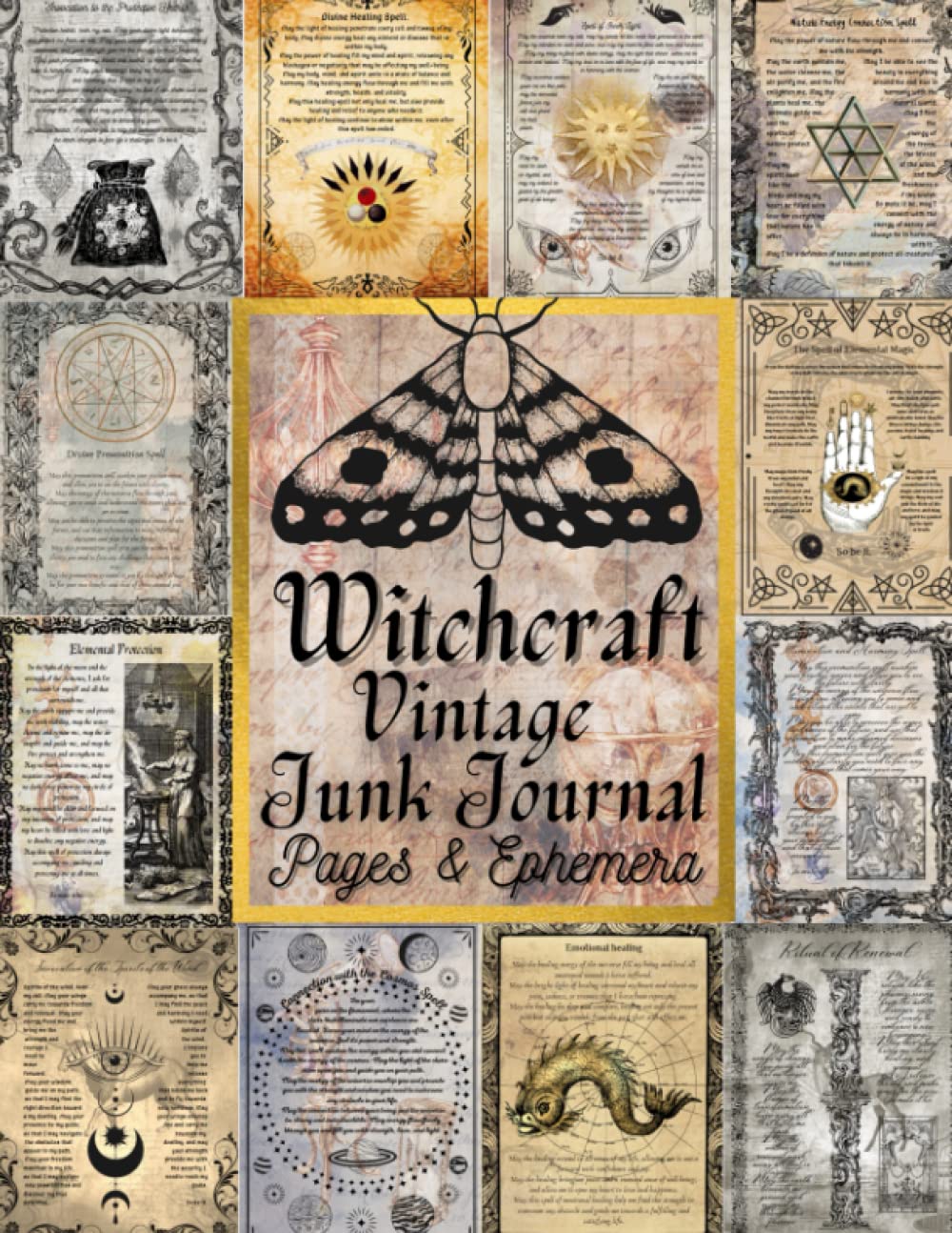 Witchcraft Vintage Junk Journal Pages & Ephemera: Grimoire & Witch ...