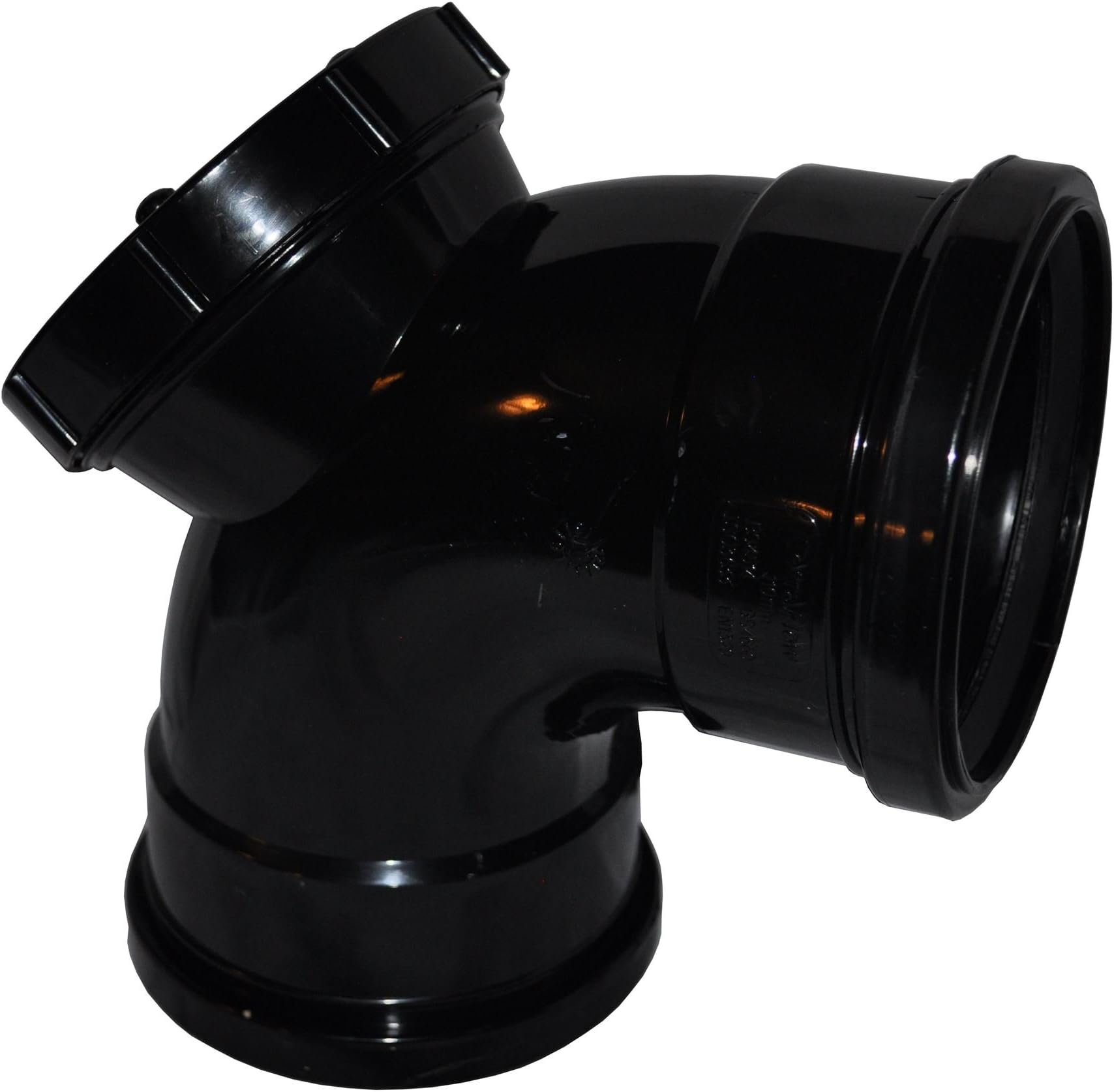 Double Socket Pushfit Soil Pipe 90 Access Bend - Black : Amazon.co.uk: Garden