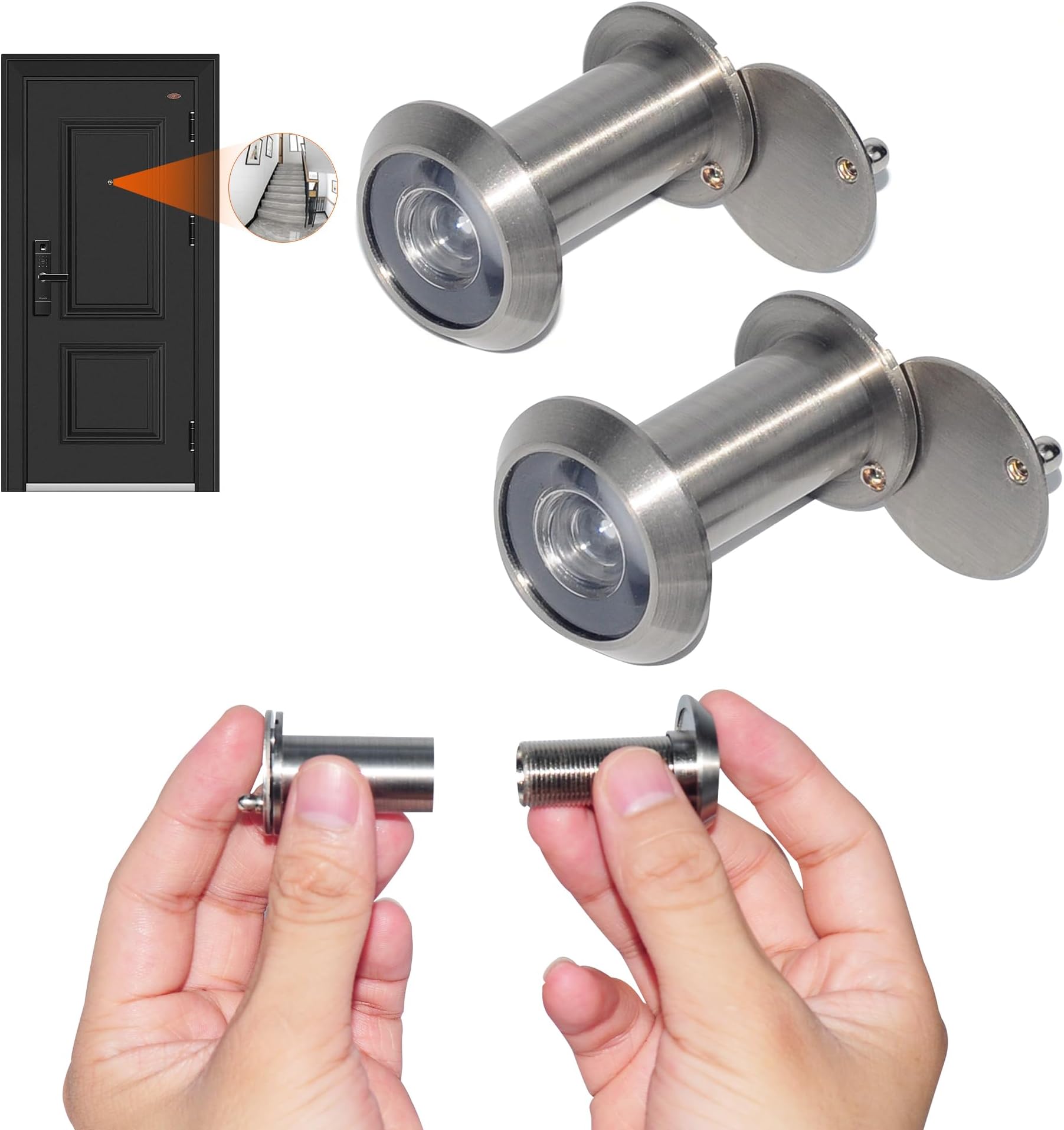 LOYORTY 4PCS Metal Peep Holes for Door, 200-degree Peep Hole Cameras ...