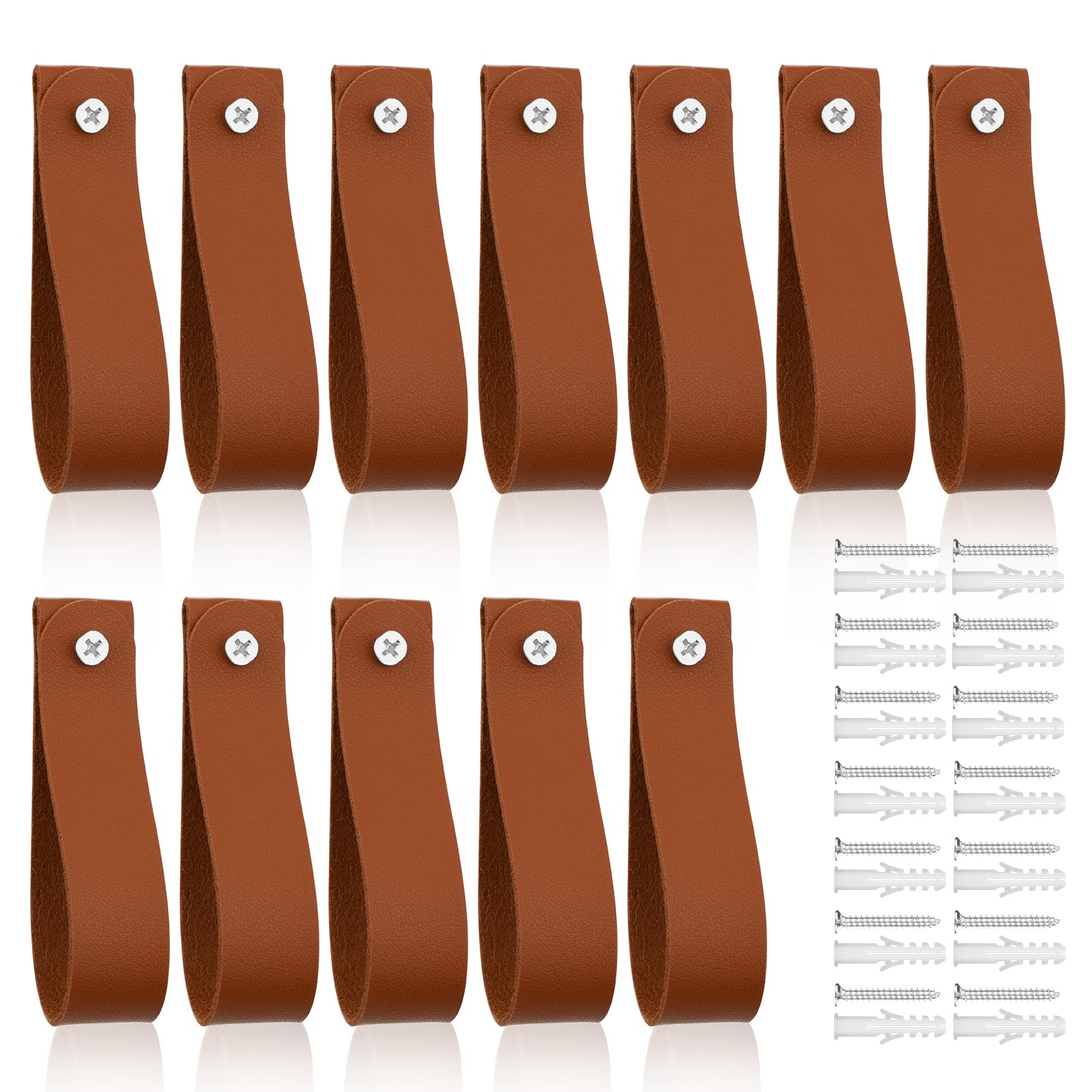 Amazon.com: Yncotte Leather Curtain Rod Holder, 12pcs Leather Straps ...