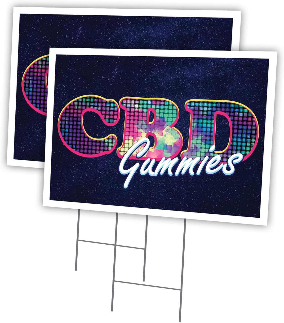 Amazon.com: CDB Gummies 2 Pack of 12" x 16" Yard Sign & Stake ...
