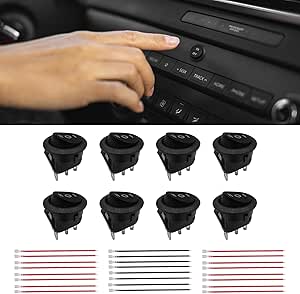 Amazon.com: HEVLE 8PCS 3 Way Round Rocker Switch 12V, Waterproof Small ...