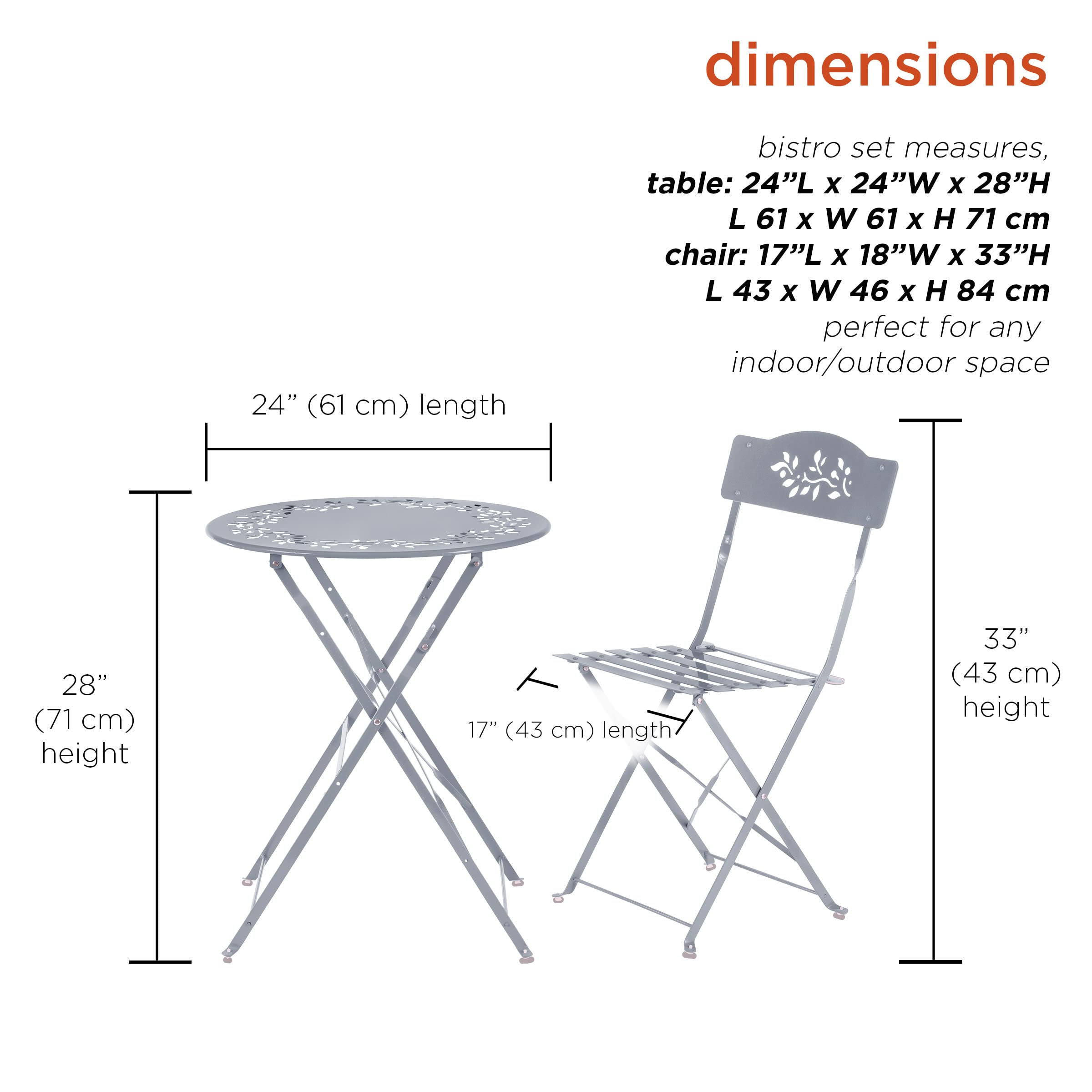 Snapklik.com : Alpine Corporation MSY100A-GR Folding Table And Chairs Patio Seating